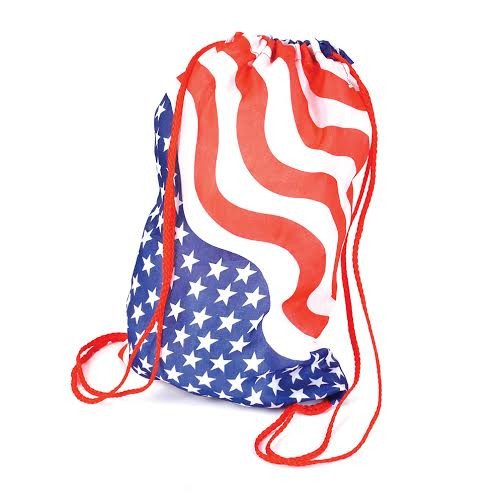 American Flag Drawstring Bag